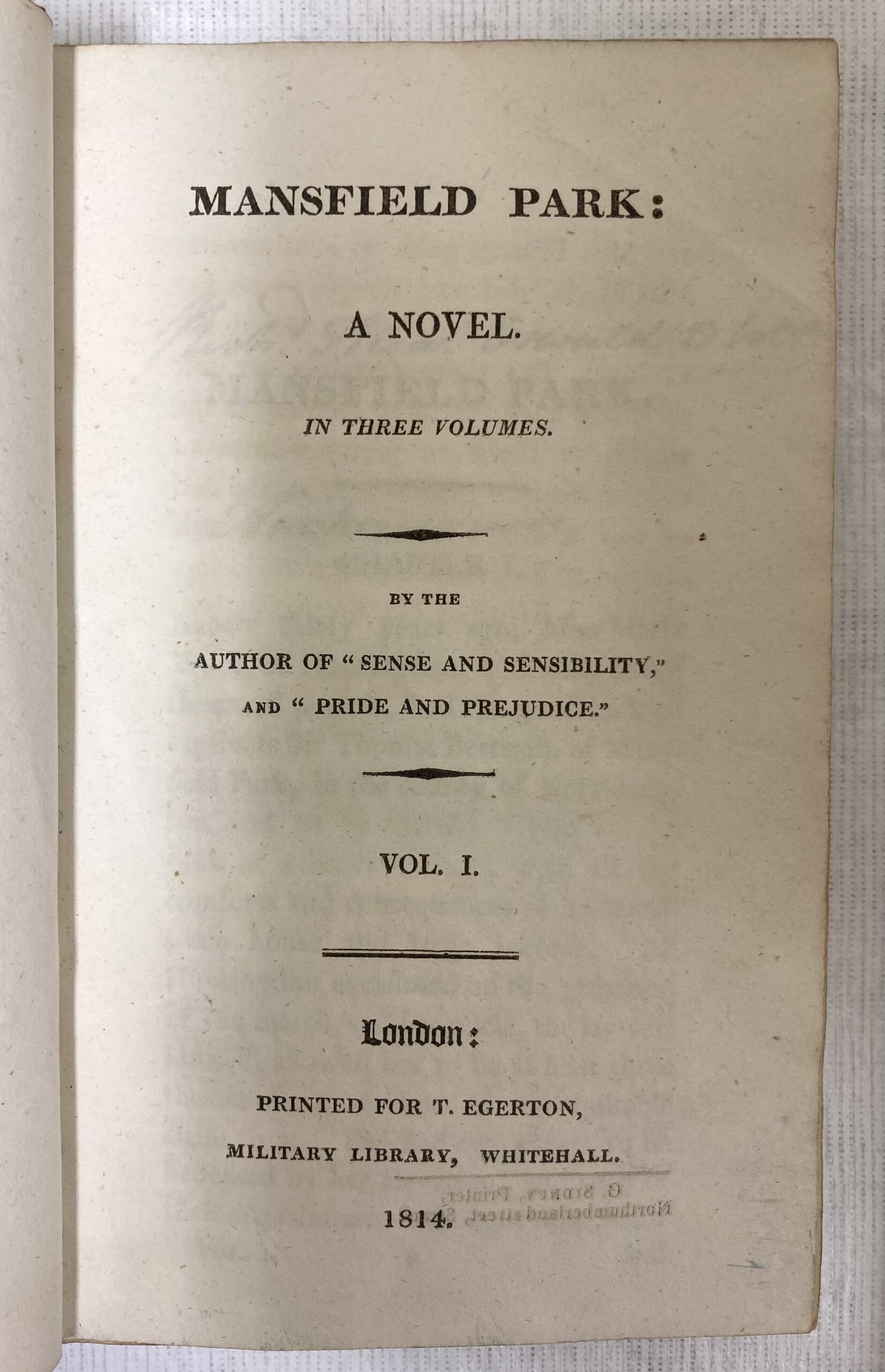 First edition: Mansfield Park | Jane Austen's House