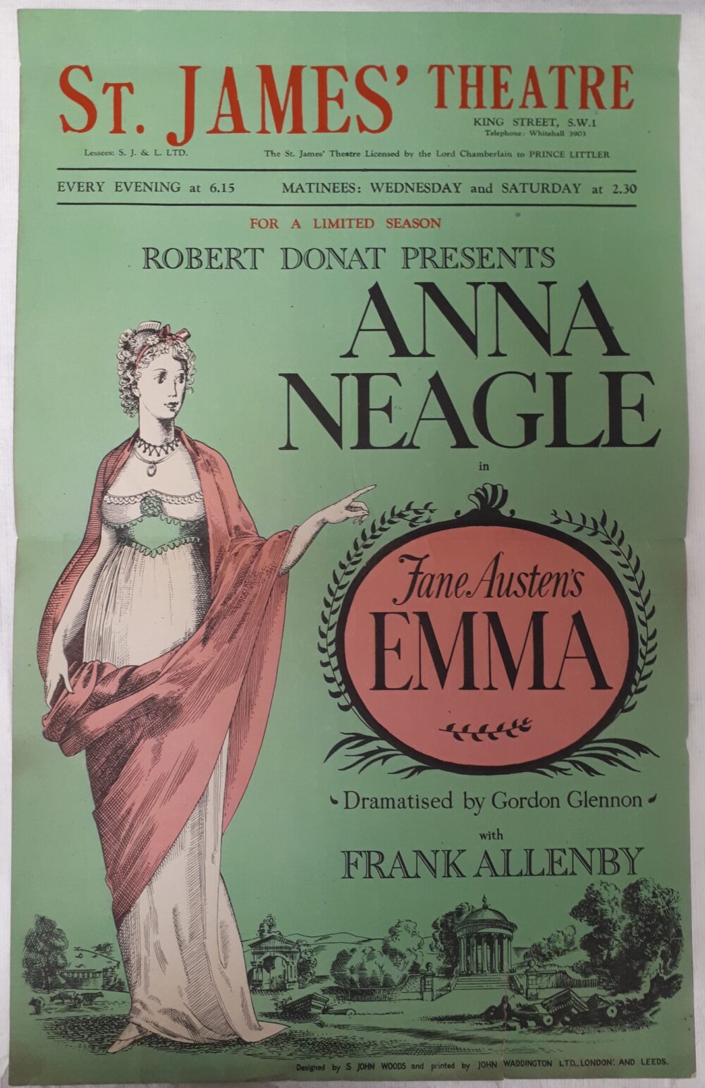 Poster for 1945 theatre production of 'Emma' | Jane Austen's House